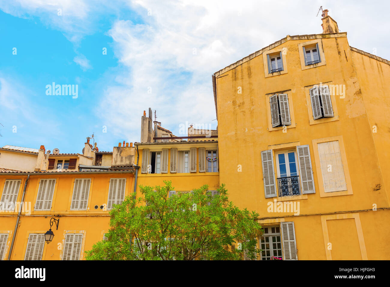 old buildings in the old town of Aix-en-Provence, South France Stock ...