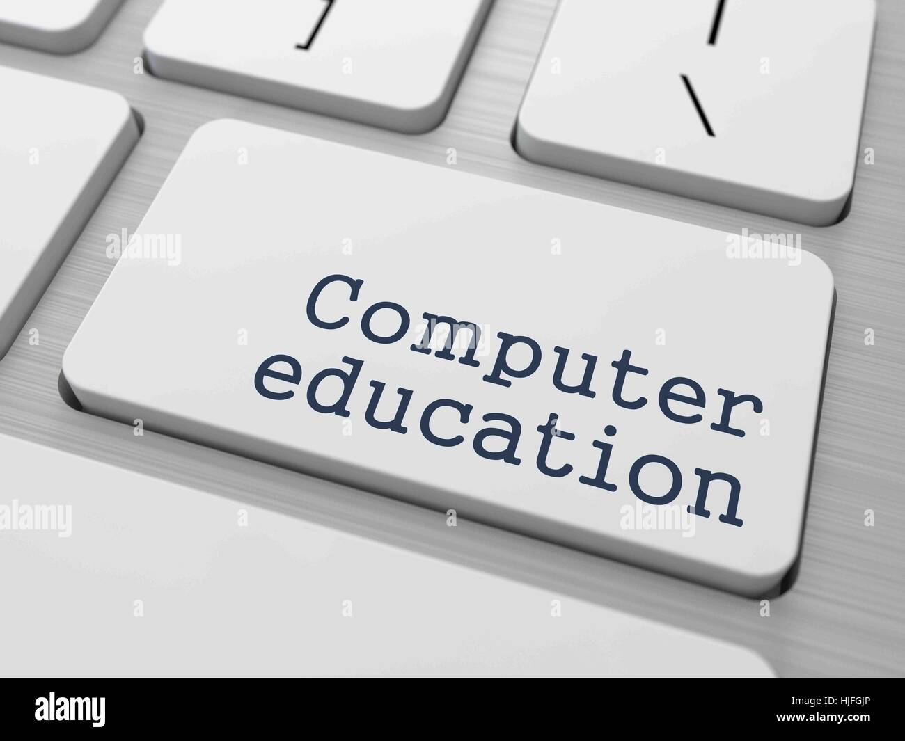 Computer Education Concept. Button on Modern Computer Keyboard with ...