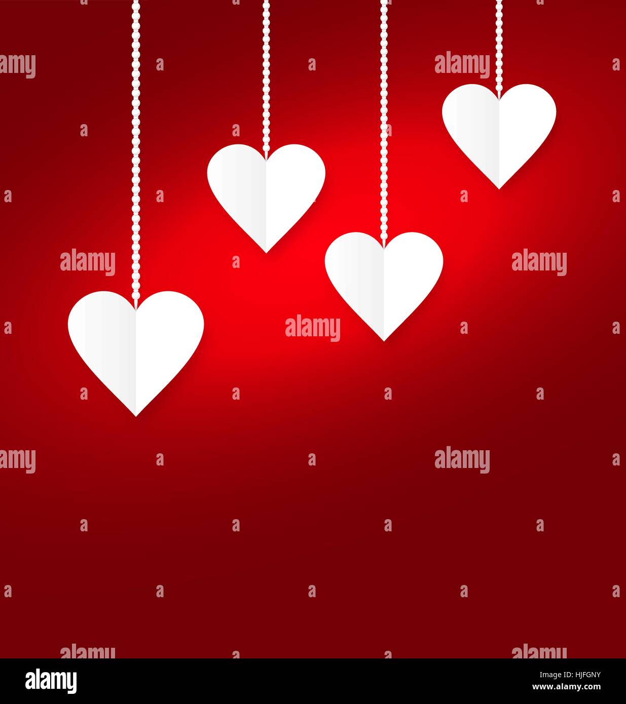 Background of hearts hanging on strings - Valentine s Day Stock Vector ...