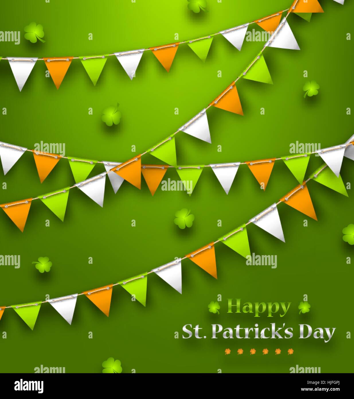 Bunting Pennants in Irish Colors and Clovers for St. Patricks Day Stock ...