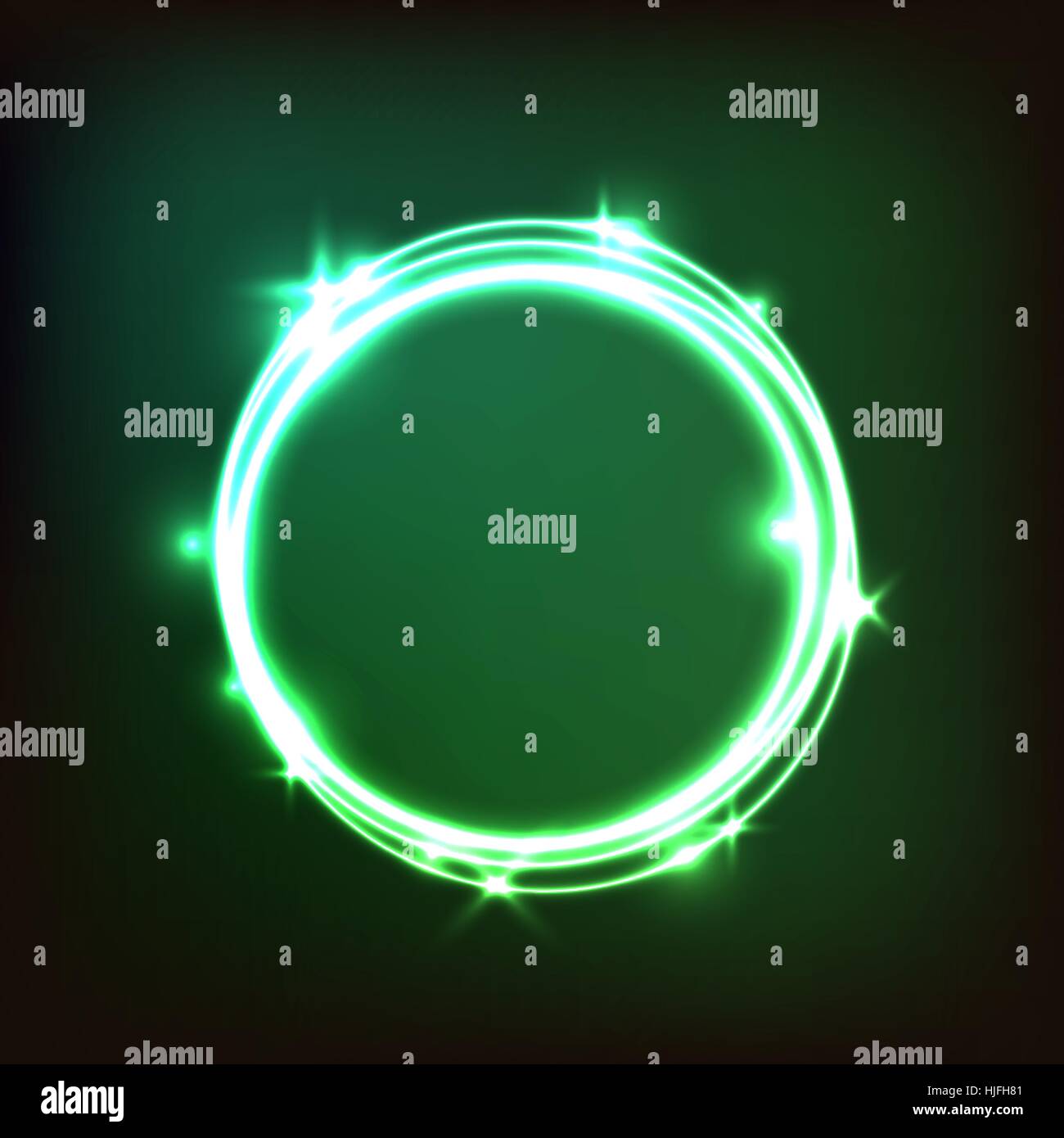 Abstract glowing green background with circles, stock vector Stock ...