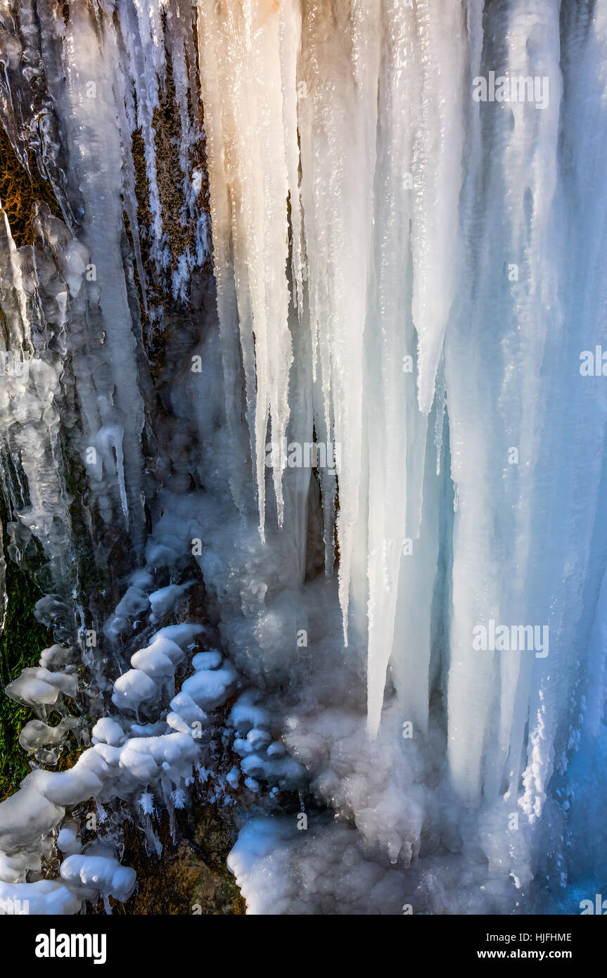picture of wintry icicles from a waterfall Stock Photo - Alamy