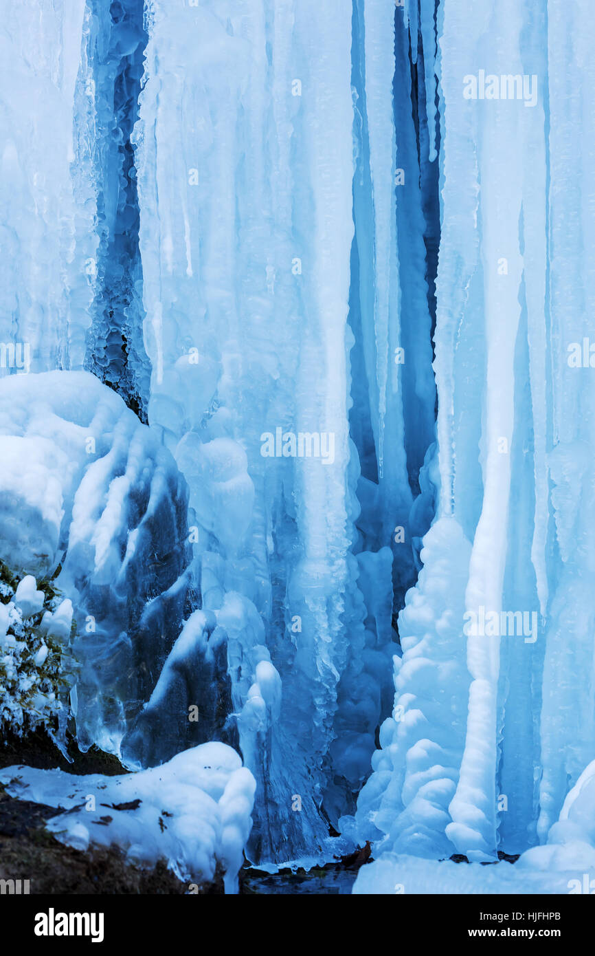 picture of wintry icicles from a waterfall Stock Photo - Alamy