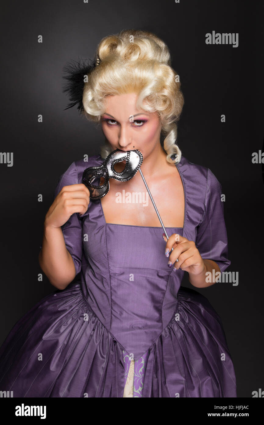 portrait of a european beauty in baroque outfit Stock Photo - Alamy