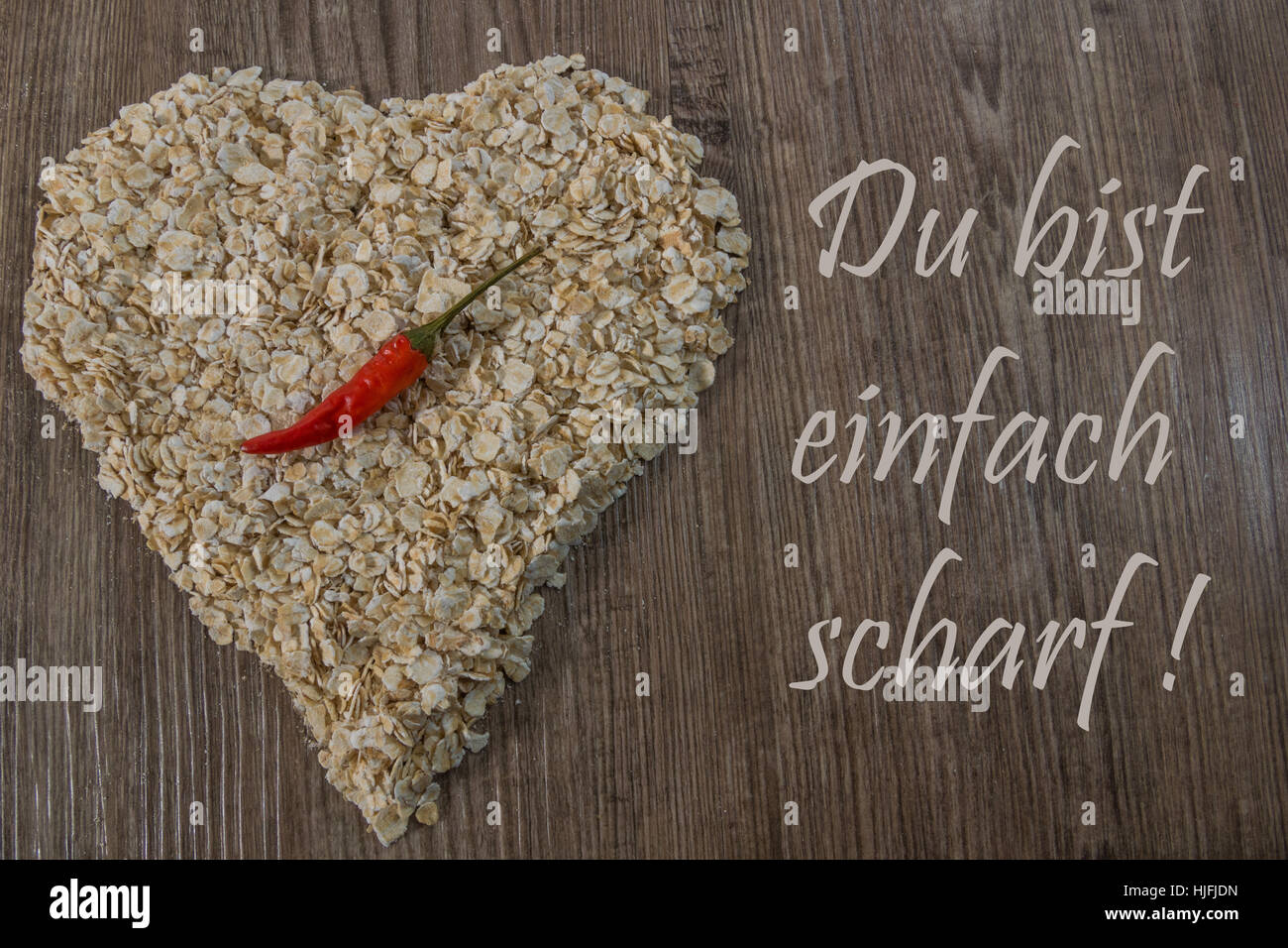 oats heart with text Stock Photo - Alamy