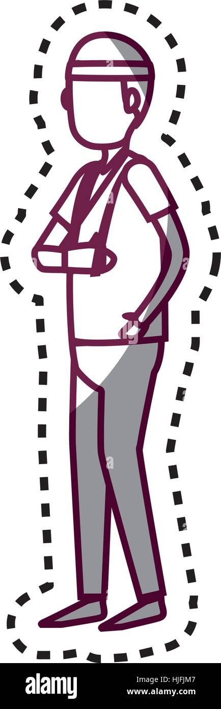 person with hand broken avatar vector illustration design Stock Vector ...