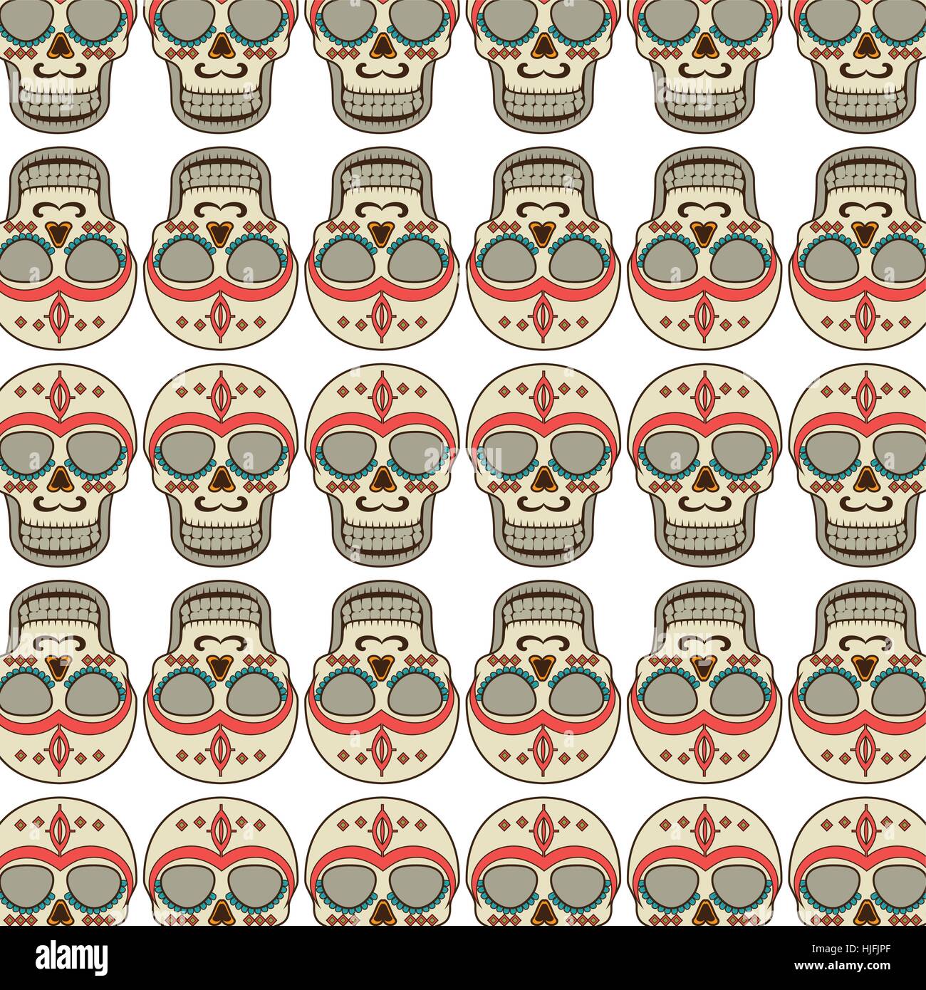 skull mask mexican culture vector illustration design Stock Vector ...