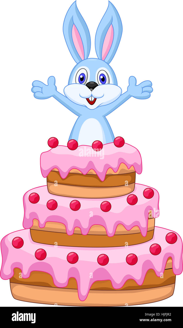 Happy birthday card rabbit cake hi-res stock photography and images - Alamy