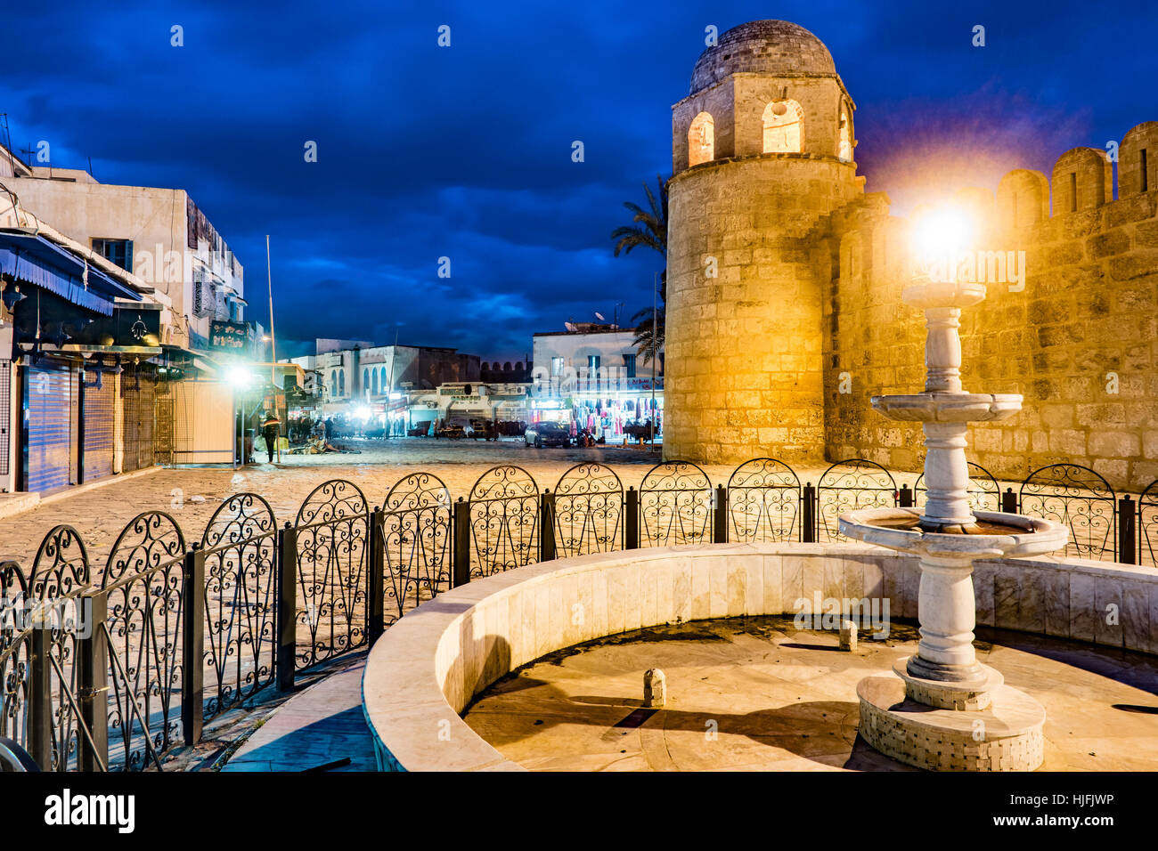 Night photo of Mosque in Sousse Stock Photo - Alamy