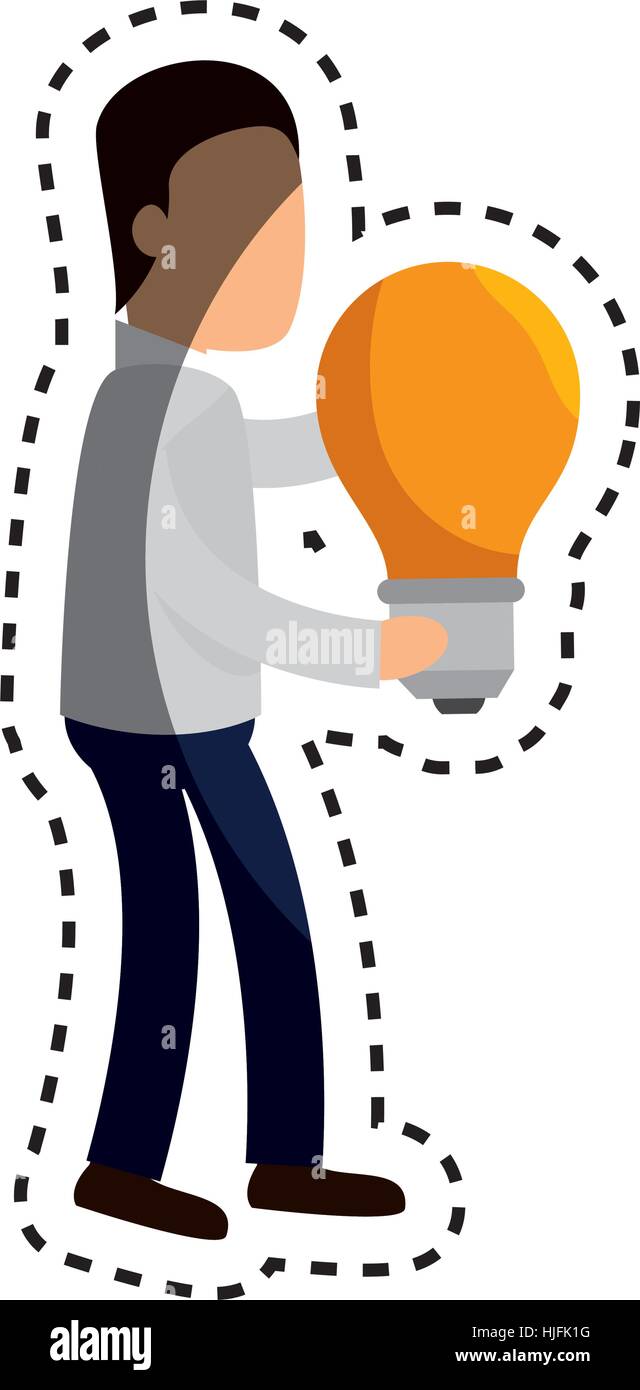 Businessman bulb avatar character hi-res stock photography and images ...