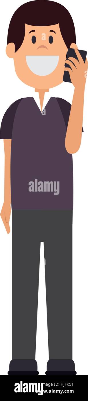 man avatar character with smartphone vector illustration design Stock ...