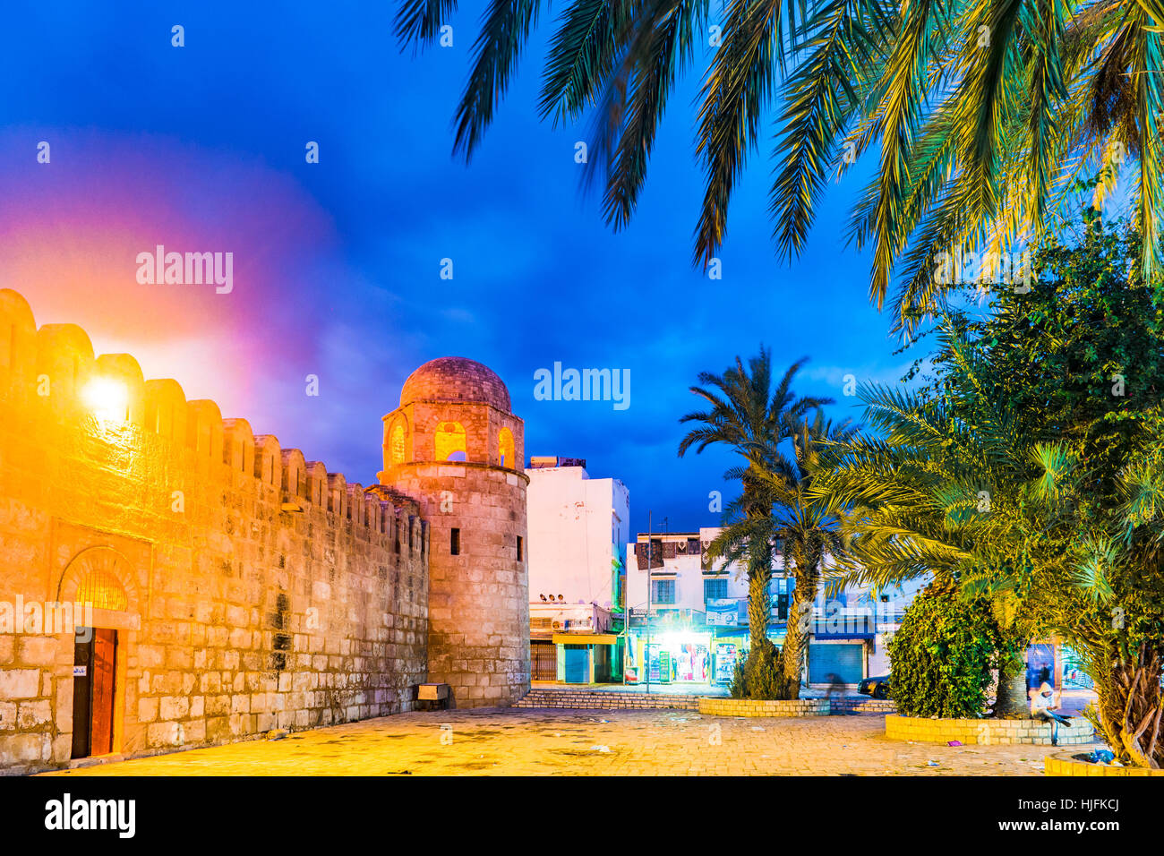 Night photo of Mosque in Sousse Stock Photo - Alamy