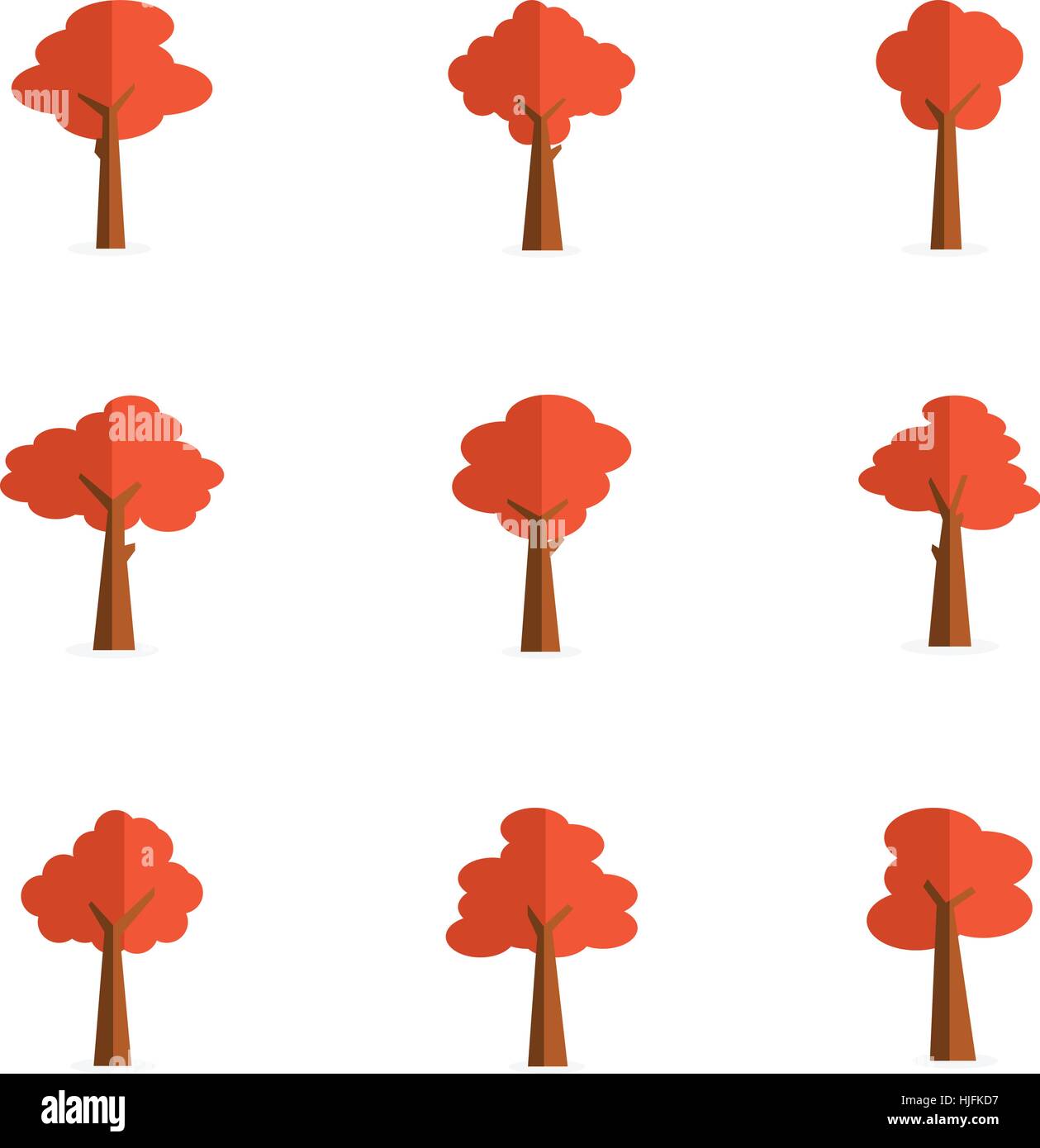 Illustration of red tree various Stock Vector Image & Art - Alamy