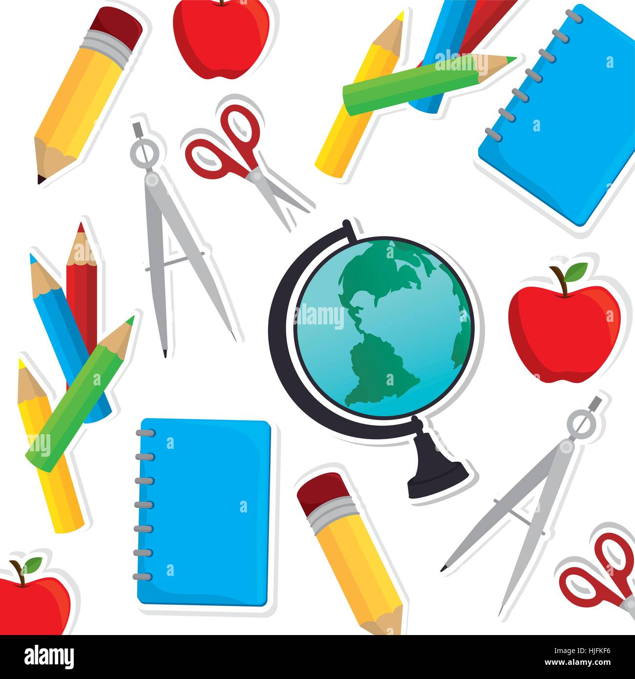 set school supplies icons vector illustration design Stock Vector Image ...
