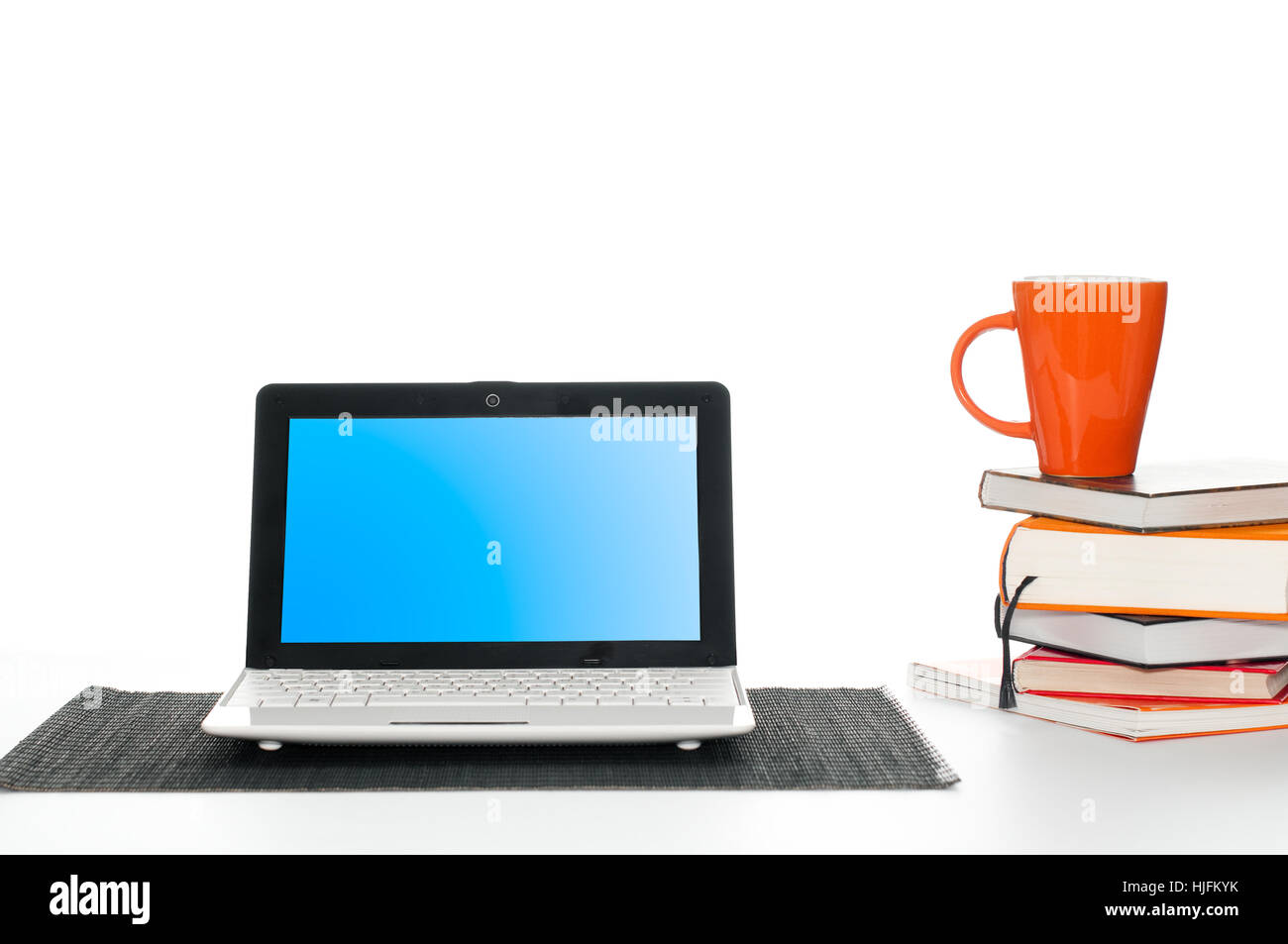 study, cup, blue, office, laptop, notebook, computers, computer ...