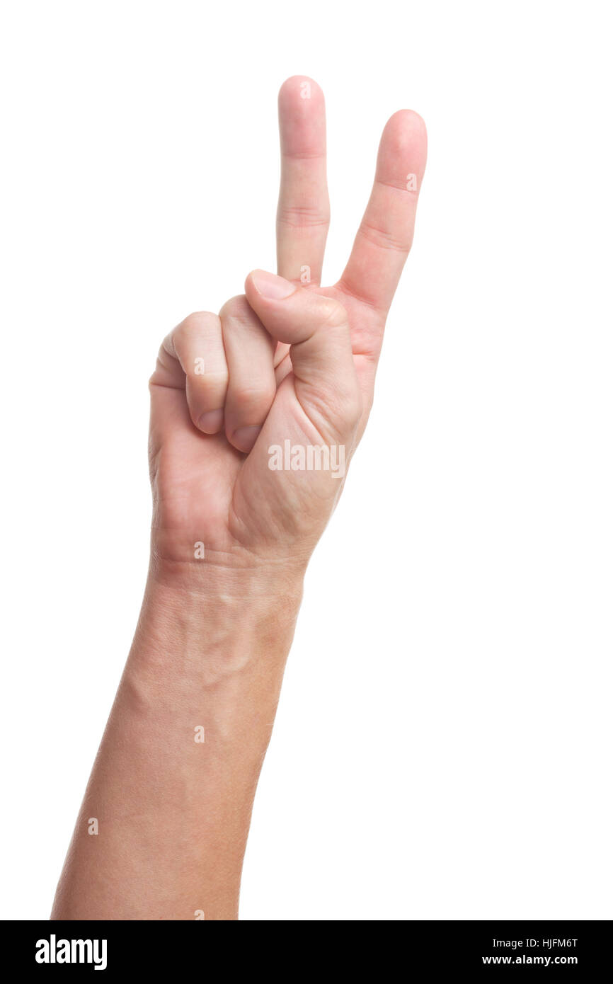 sign, signal, men, man, hand, isolated, scissors, scissor, victory ...