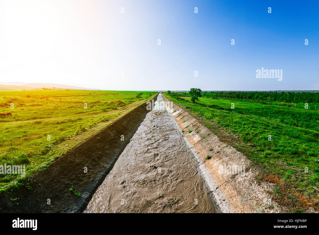 Water irrigation canal Stock Photo - Alamy