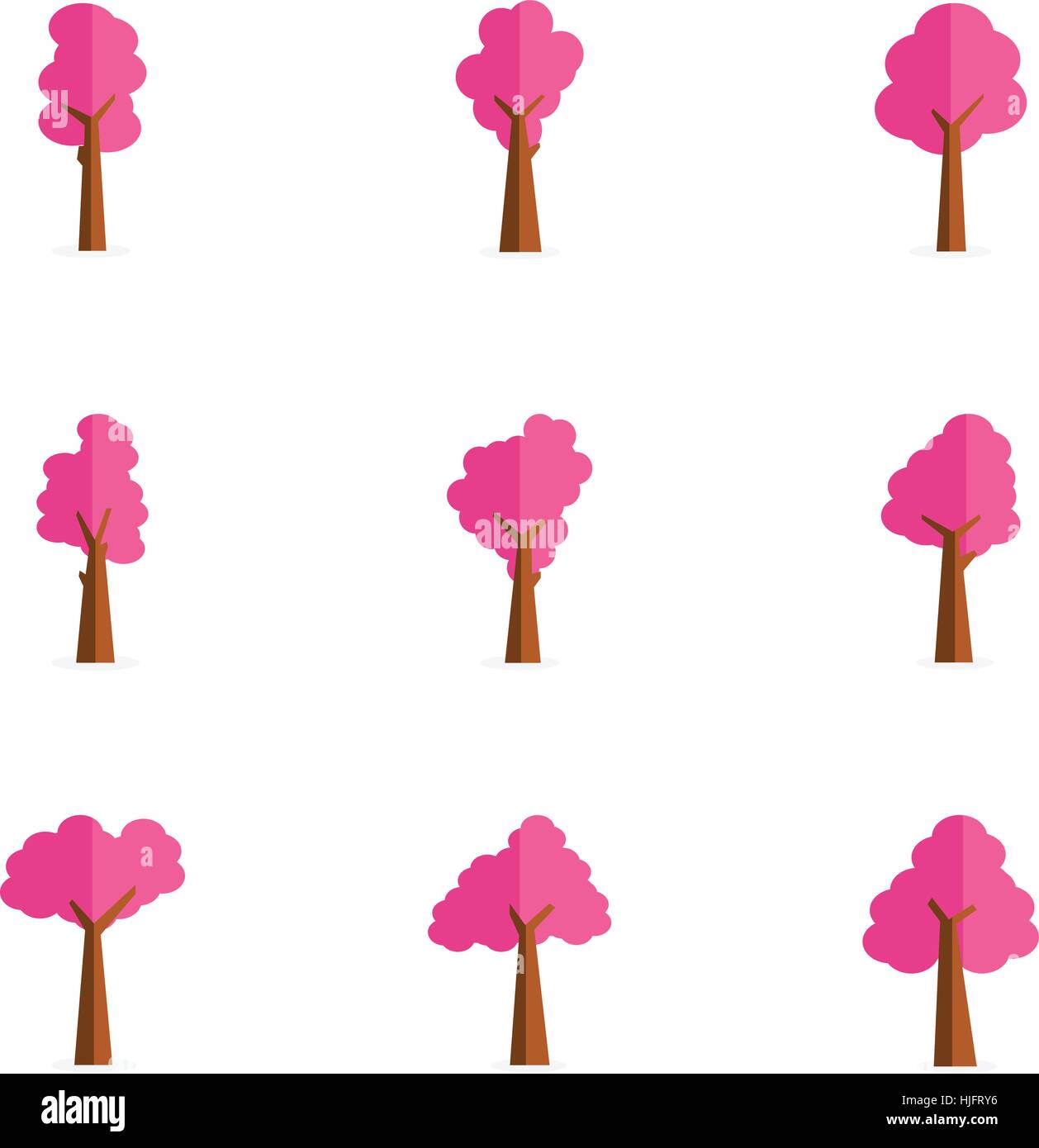 Set of pink tree collection Stock Vector Image & Art - Alamy