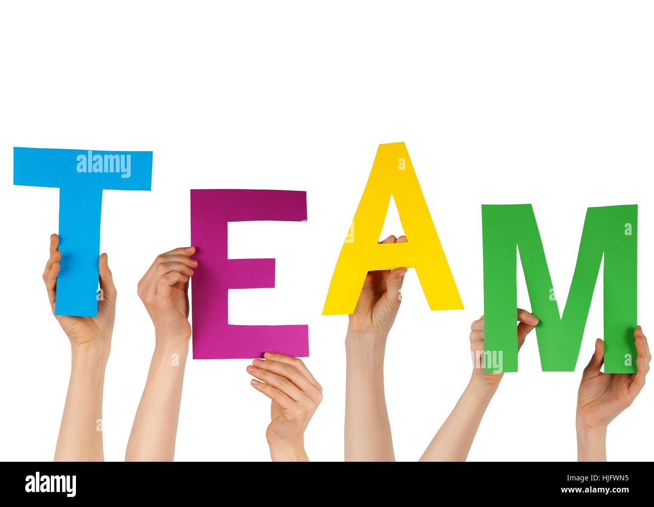 hands holding the letters building TEAM, isolated Stock Photo - Alamy