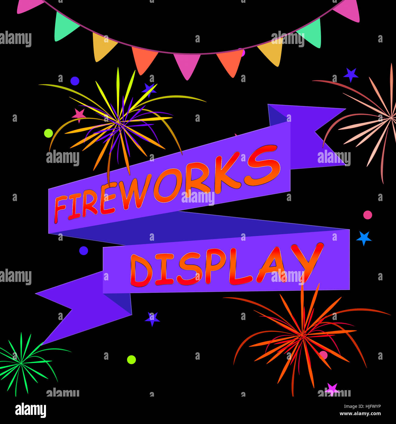 Fireworks Display Ribbons And Fireworks Shows Firework Party 3d ...