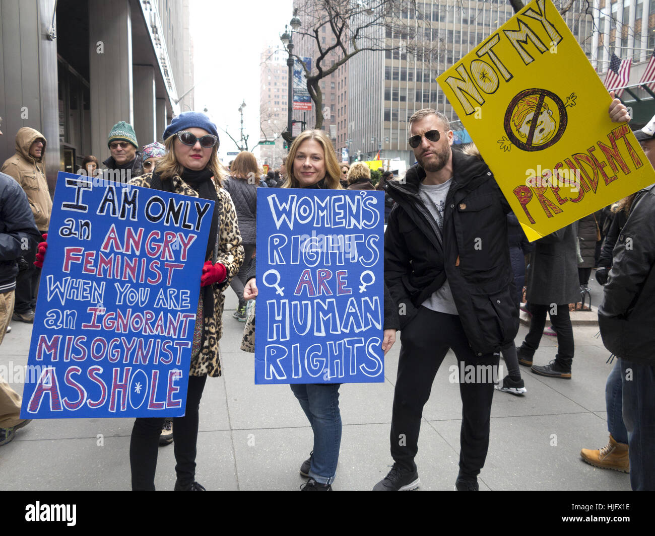 Women's March on New York City, January 21, 2017, Donald Trump's first ...