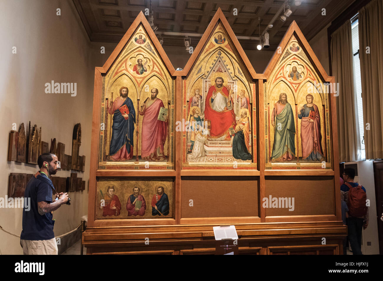 Triptych depicting St. Peter with Cardinal Stefaneschi and Pope Celestine, Vatican Museum , Rome ...