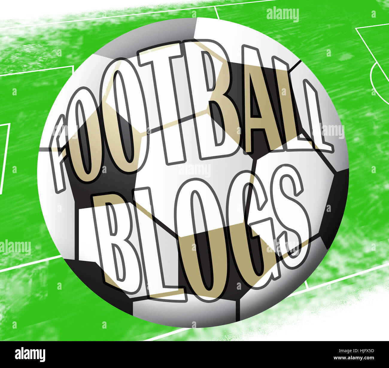 Football Blogs Ball Shows Soccer Blog 3d Illustration Stock Photo - Alamy