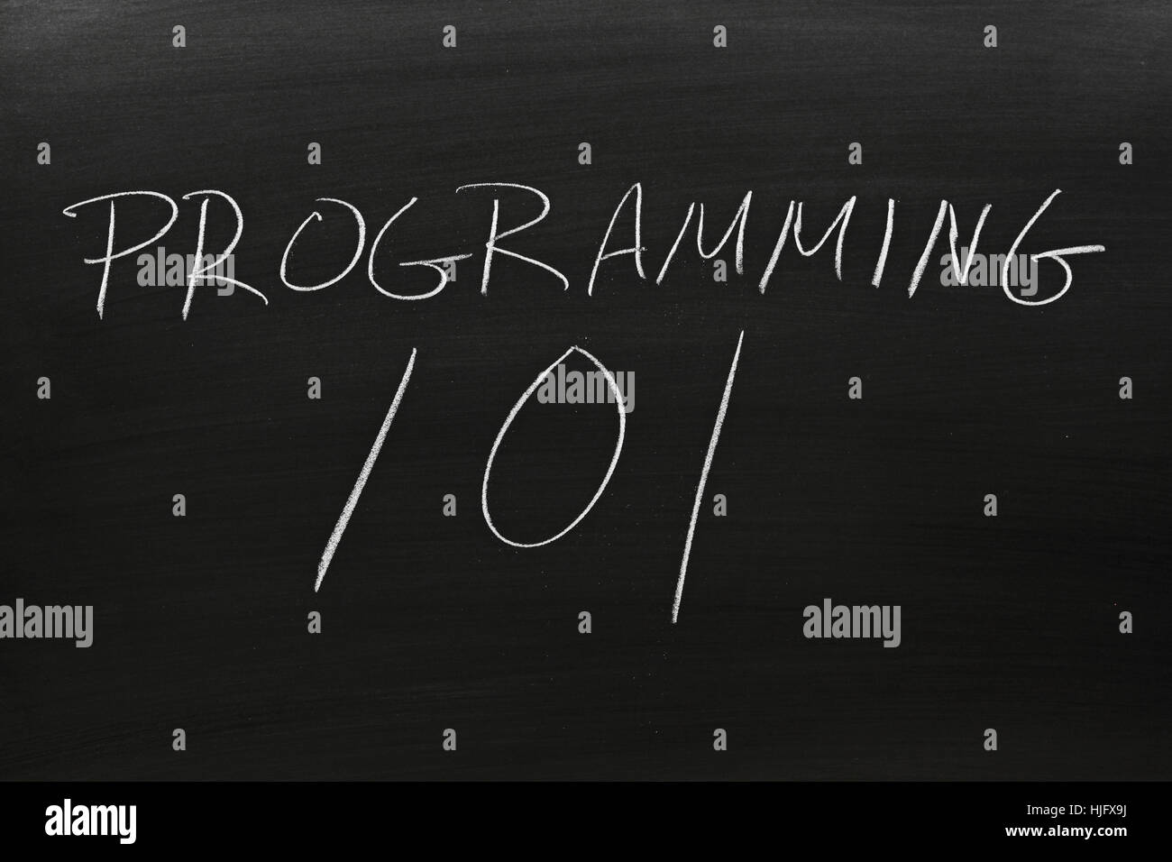 The words "Programming 101" on a blackboard in chalk Stock Photo - Alamy