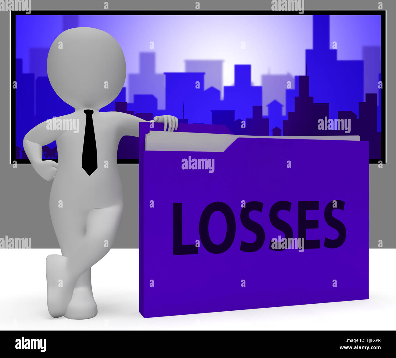 Losses Folder Character Representing Expenses File 3d Rendering Stock ...
