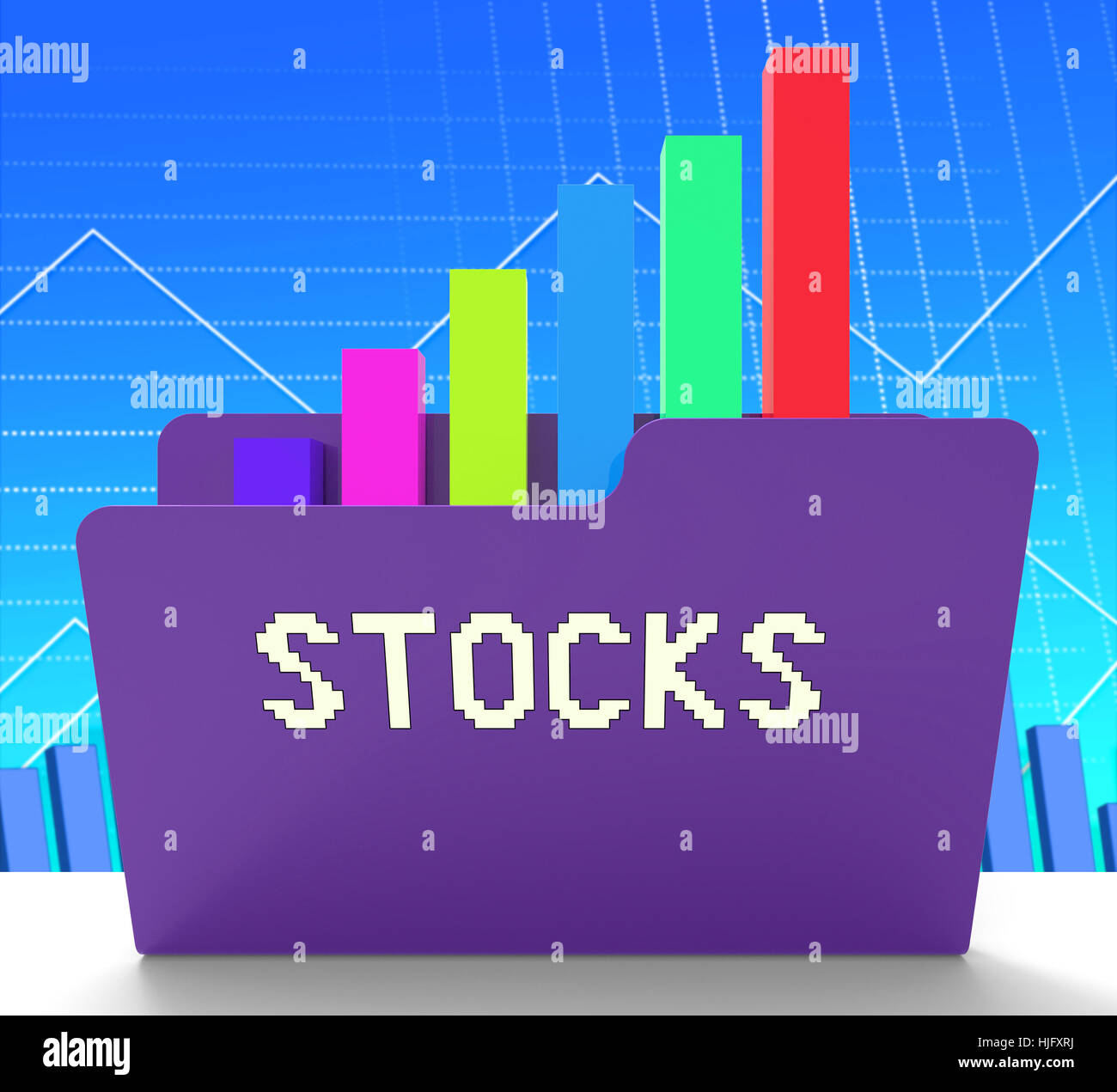 Stocks File Graph Showing Investments Graph 3d Rendering Stock Photo ...