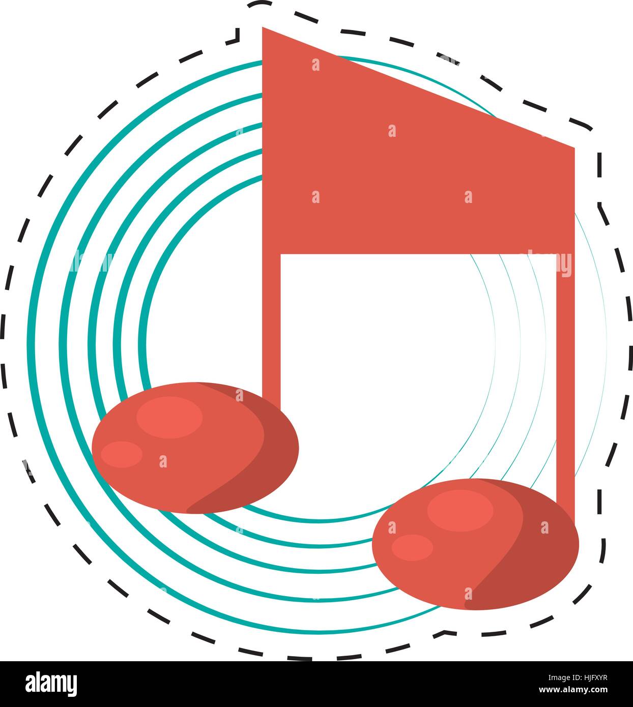 quaver note musical dotted line vector illustration eps 10 Stock Vector ...