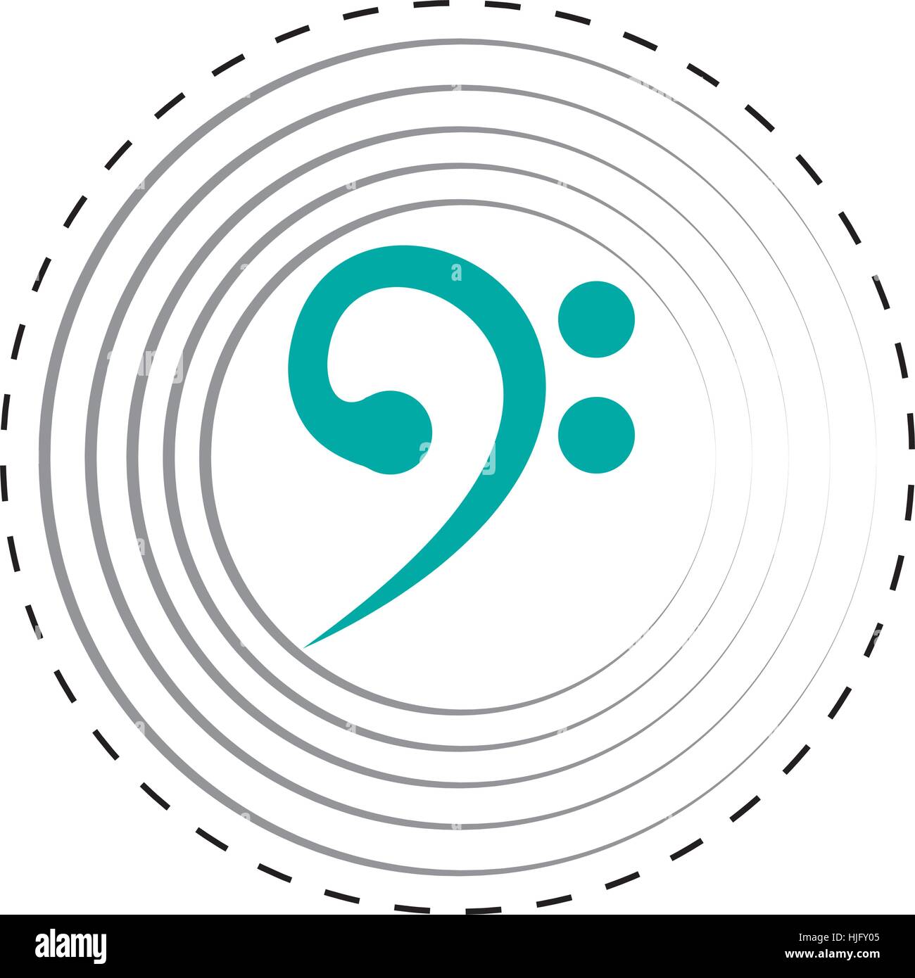 bass clef music note design dotted line vector illustration eps 10 ...