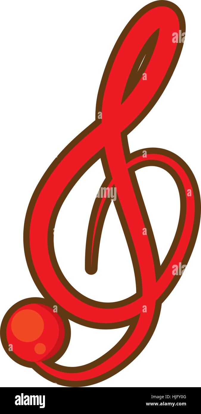 cartoon treble clef musical paper icon vector illustration eps 10 Stock ...