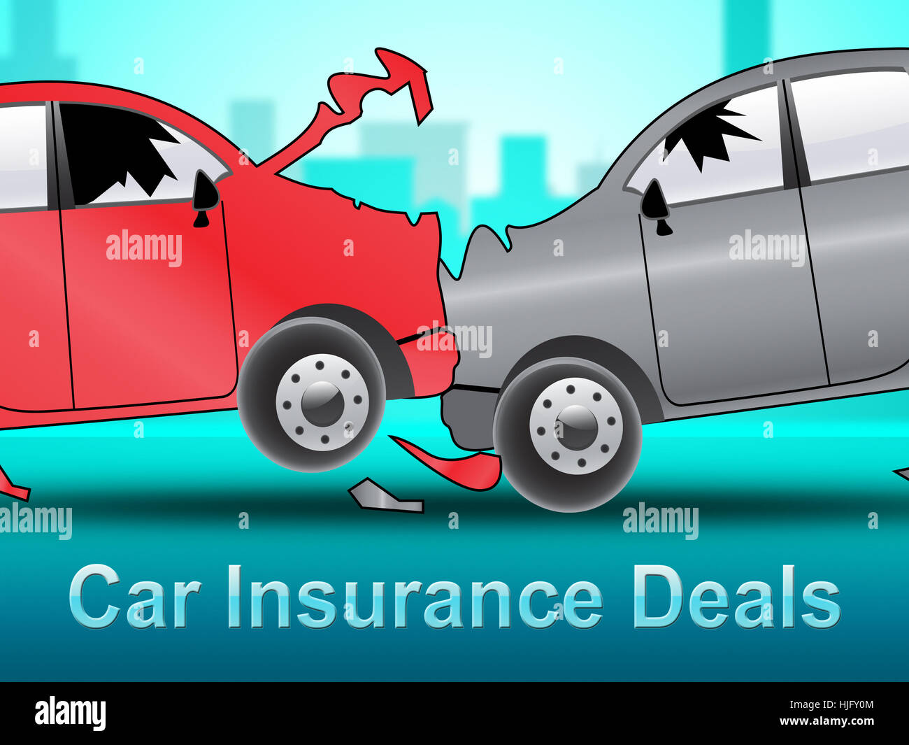 Car Insurance Deals Crash Shows Car Policy 3d Illustration Stock Photo ...