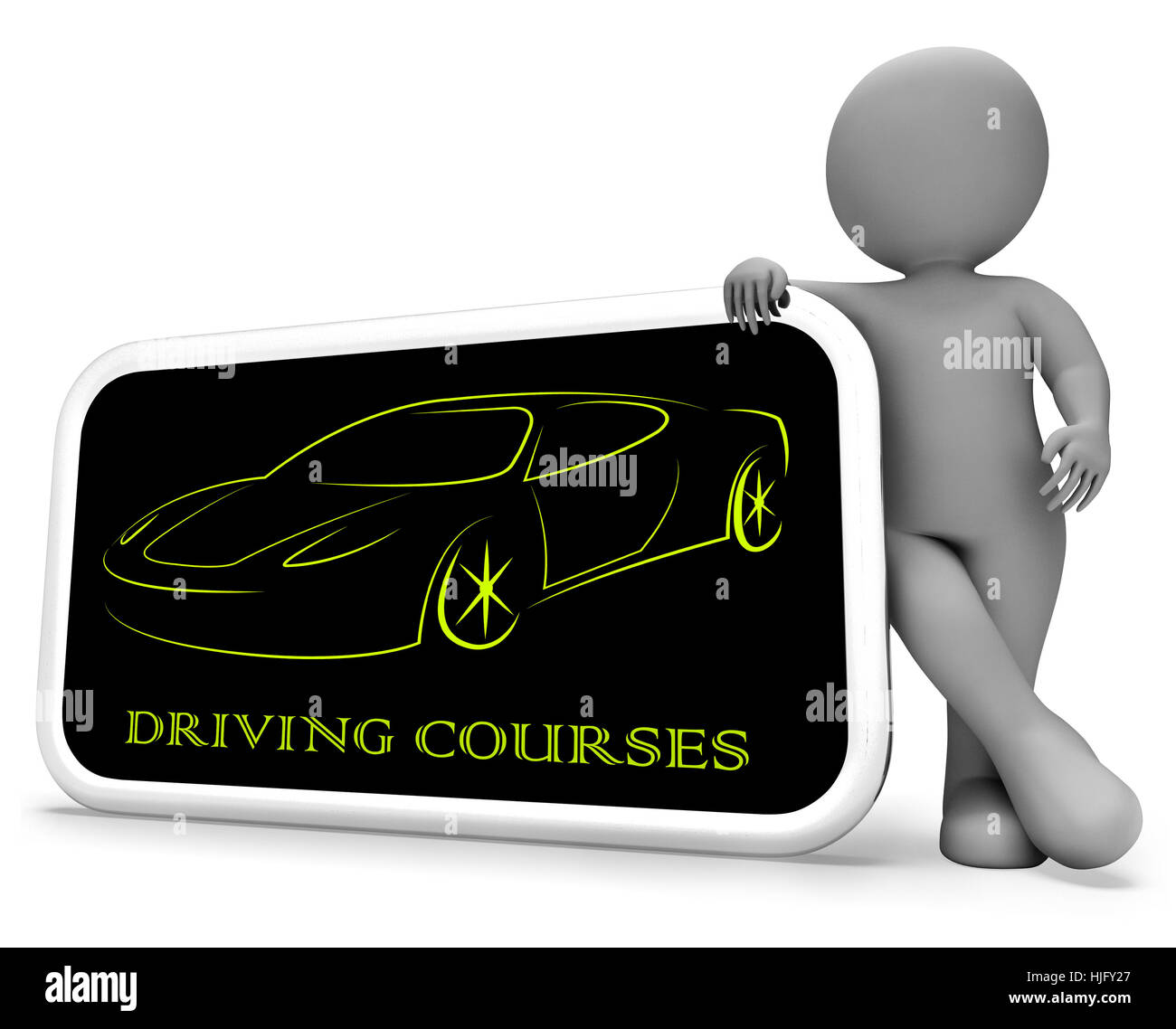 Driving Courses Phone Means Car Program Or Vehicle Driver Lesson 3d ...