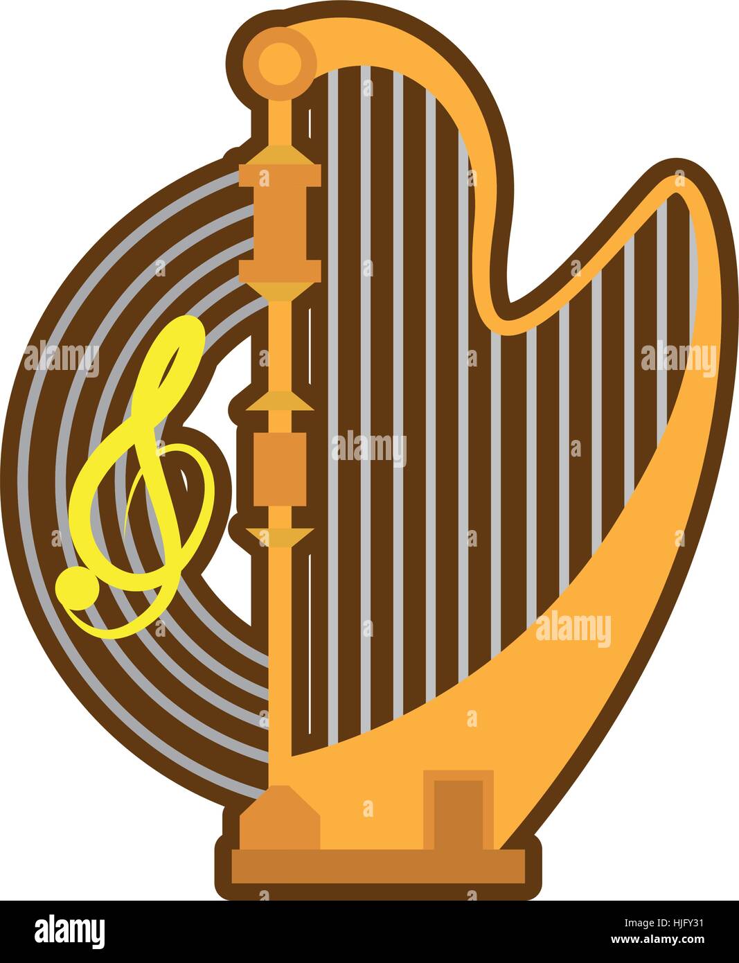 cartoon harp musical instrument concert vector illustration eps 10 ...