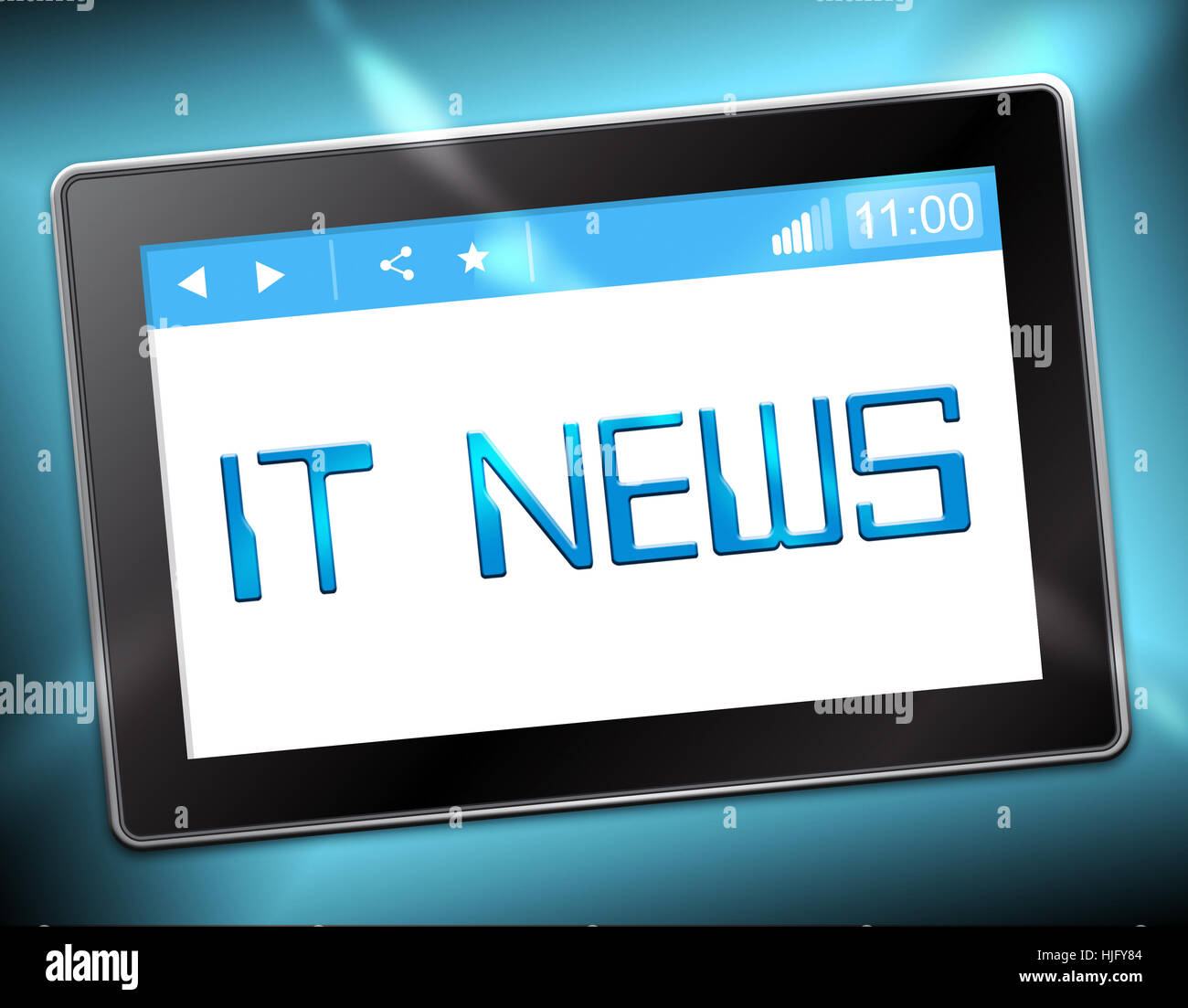 It News Tablet Showing Information Technology 3d Illustration Stock ...