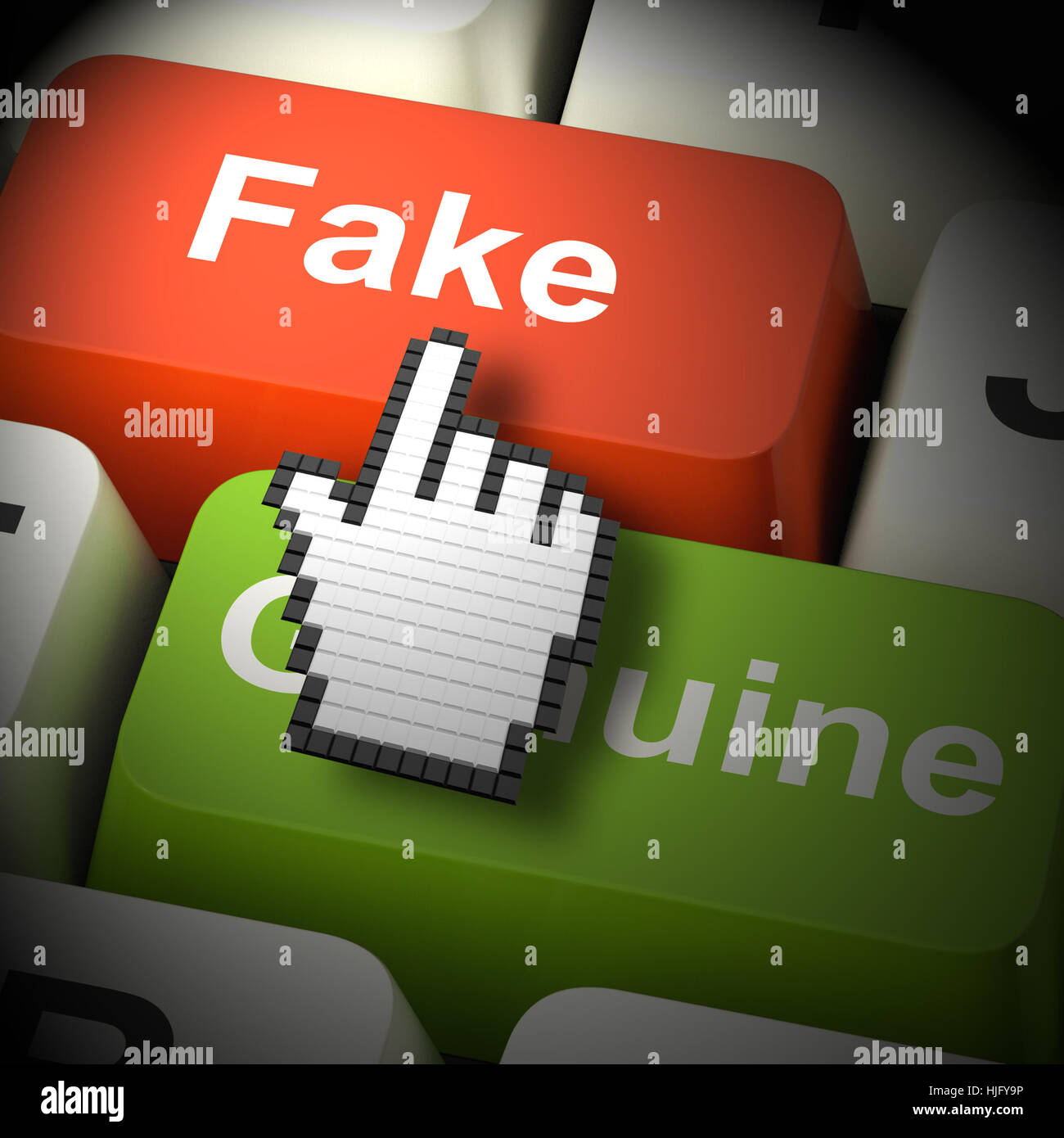Fake Computer Key Means Artificial Product 3d Rendering Stock Photo - Alamy