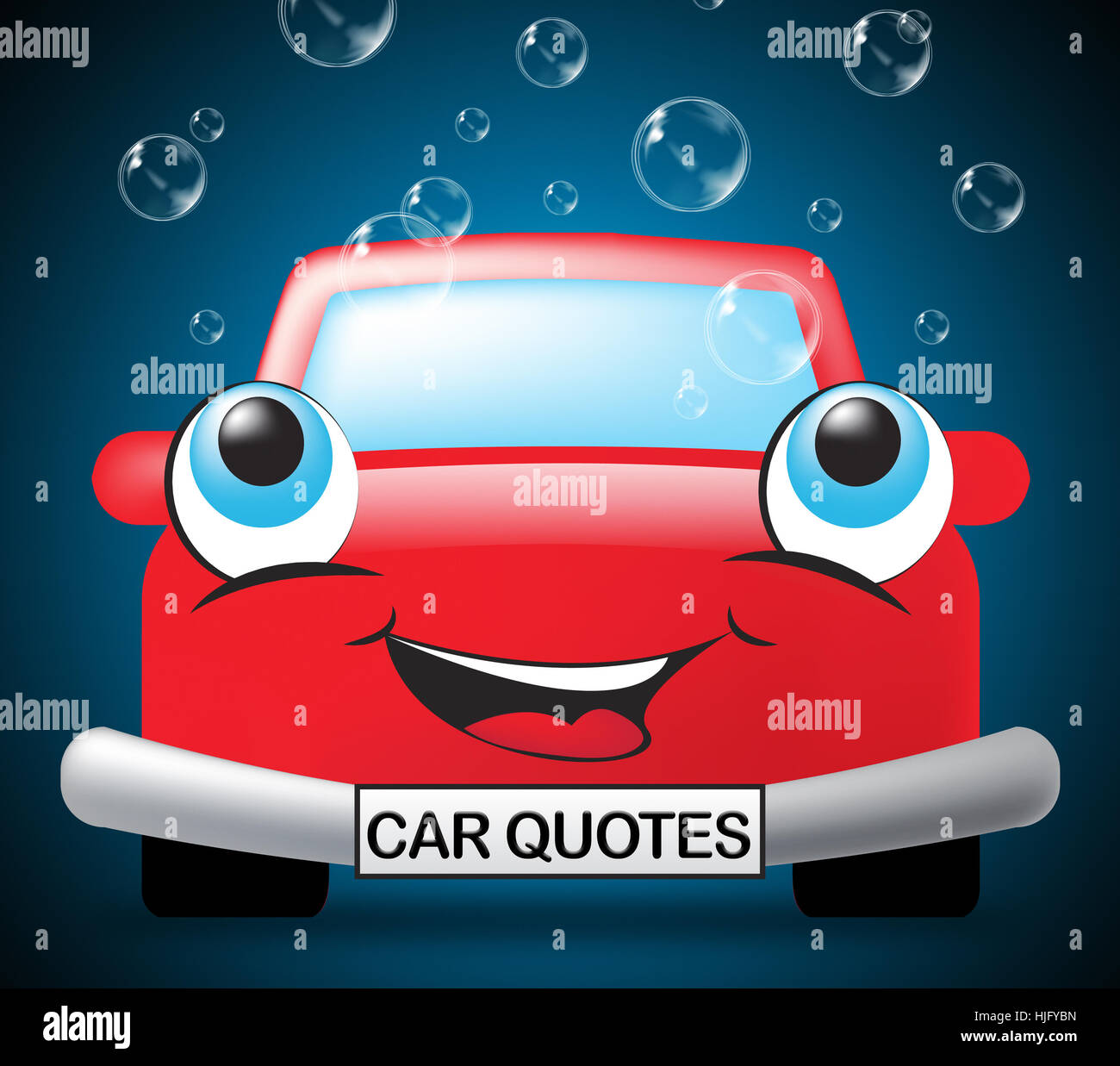 Car Quotes Smiling Vehicle Means Auto Policies 3d Illustration Stock ...