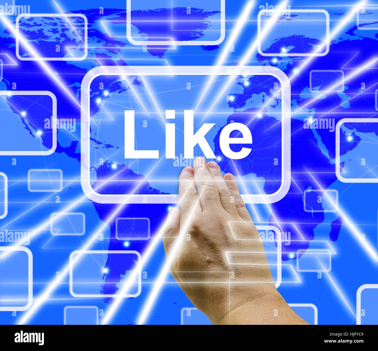 Like Button Shows Approval And Being A Fan 3d Rendering Stock Photo - Alamy