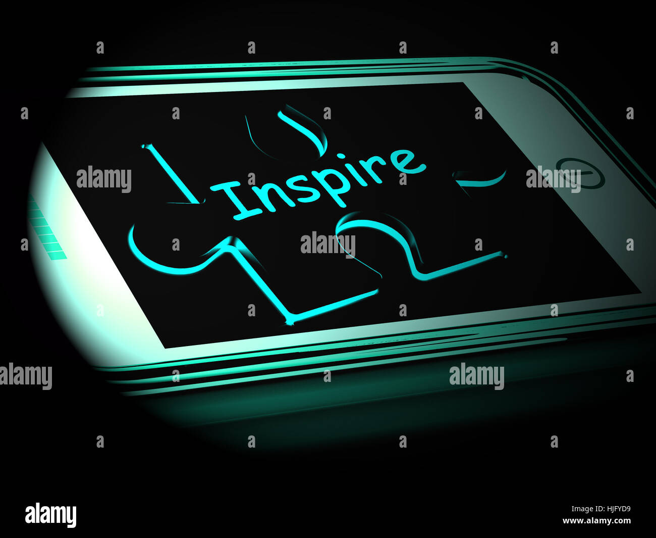 Inspire On Smartphone Showing Encouragement And Motivation 3d Rendering ...