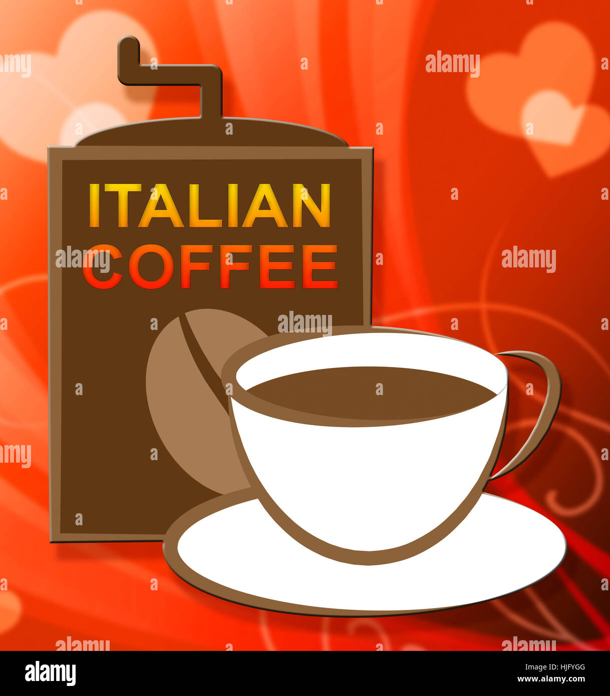 Italian Coffee Cup Representing Italy Drinks And Beverages Stock Photo ...
