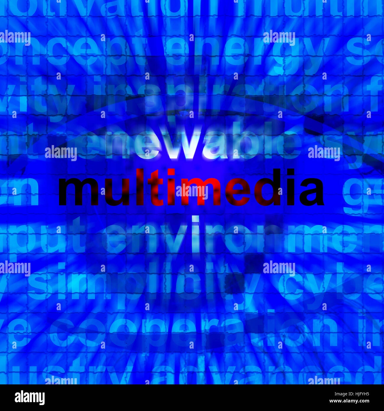 Multimedia Word Showing Digital Technology For Movies Or Broadcasting ...