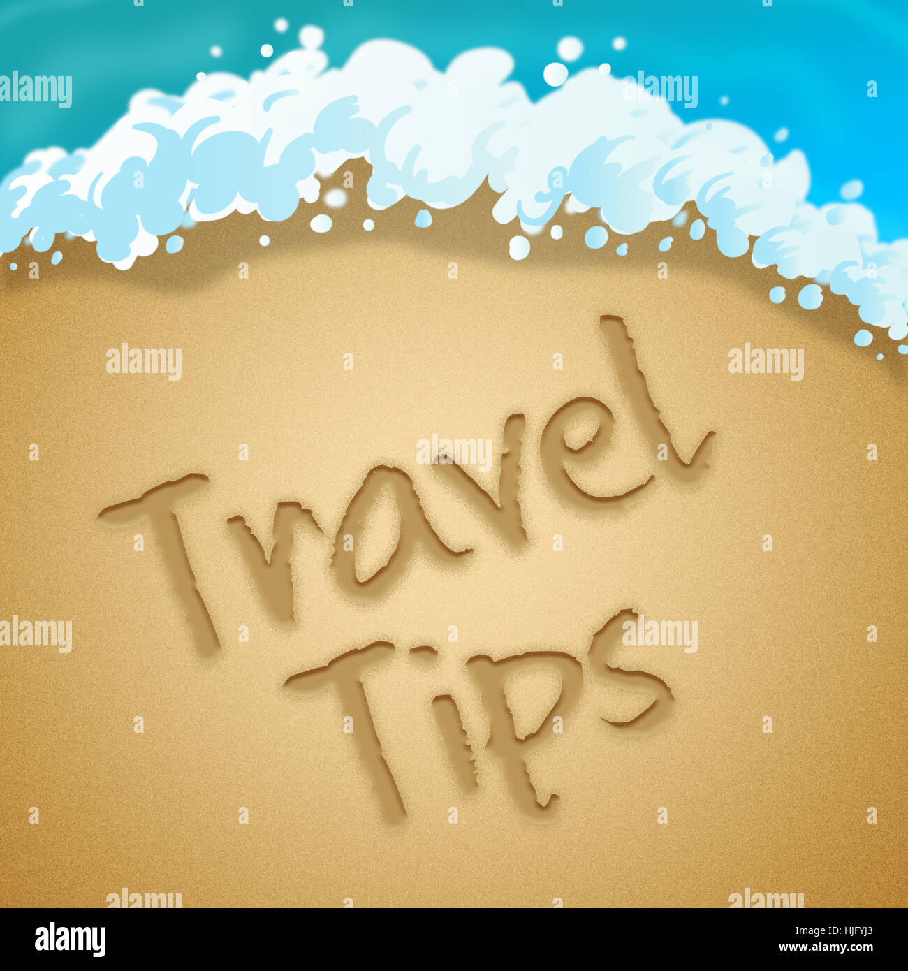 Travel Tips Beach Sand Indicates Tour Hints 3d Illustration Stock Photo ...