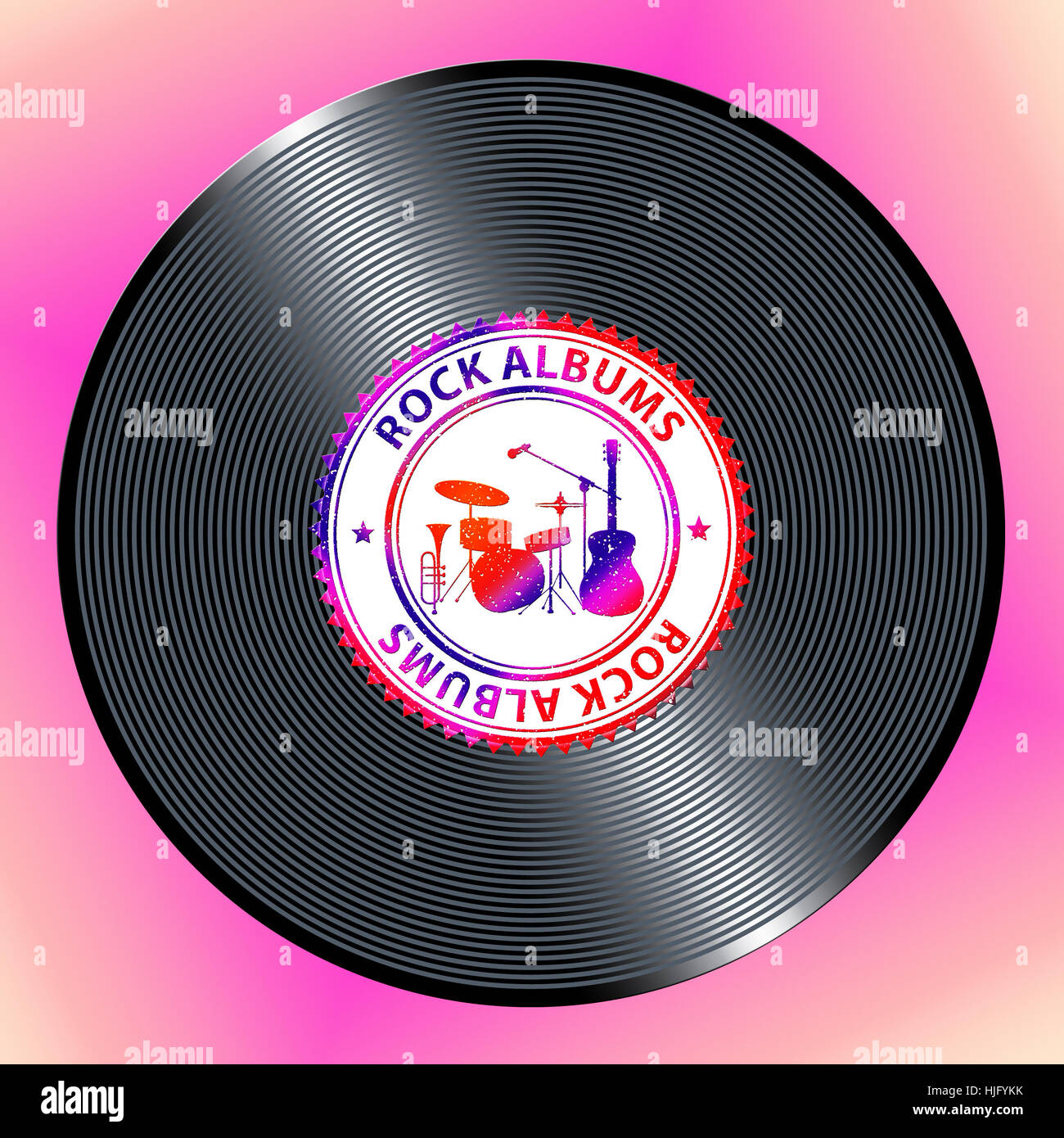 Rock Albums Record Showing CD Collection And Music Stock Photo - Alamy