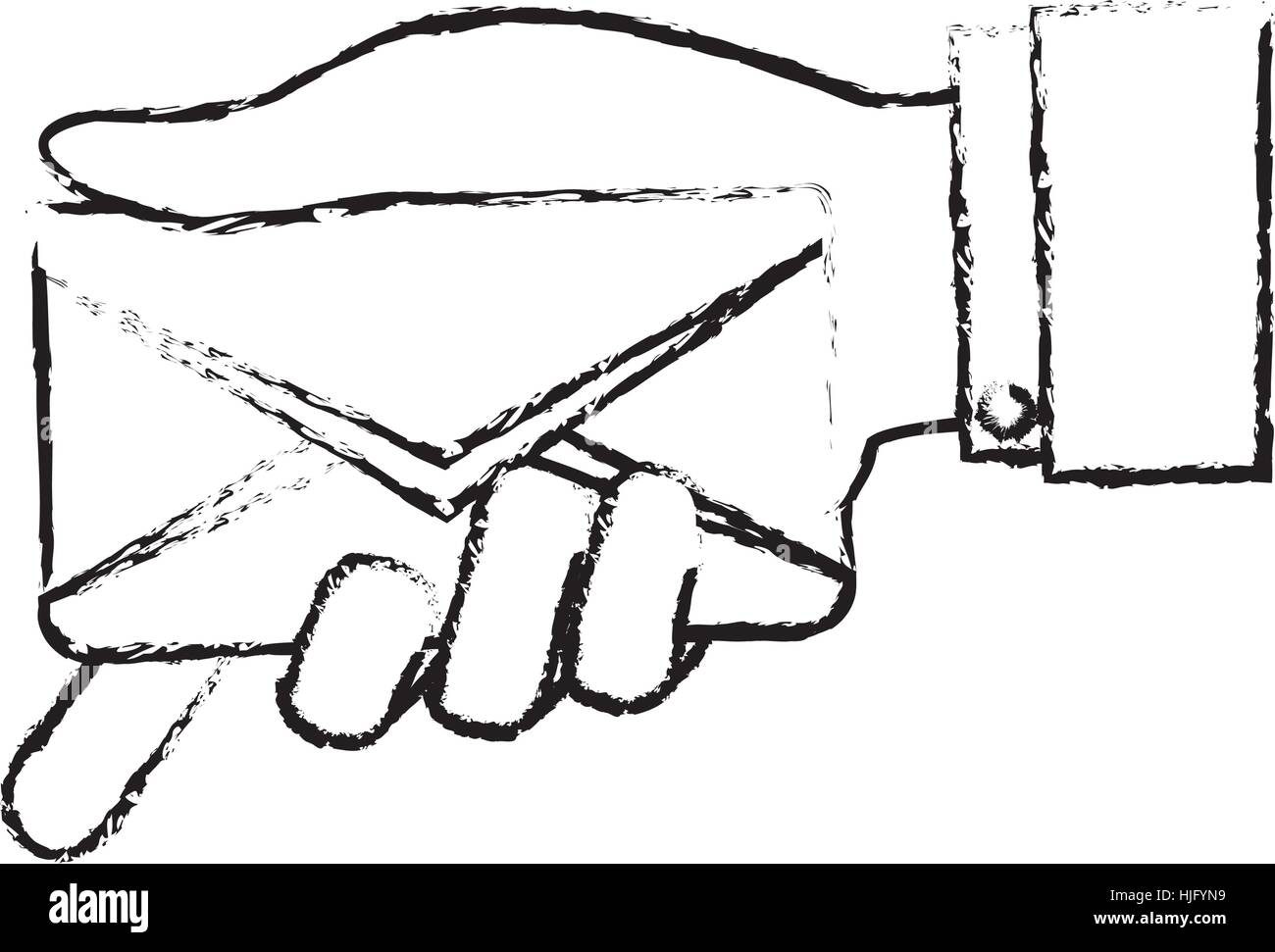 message envelope mail icon image sketch line vector illustration design ...