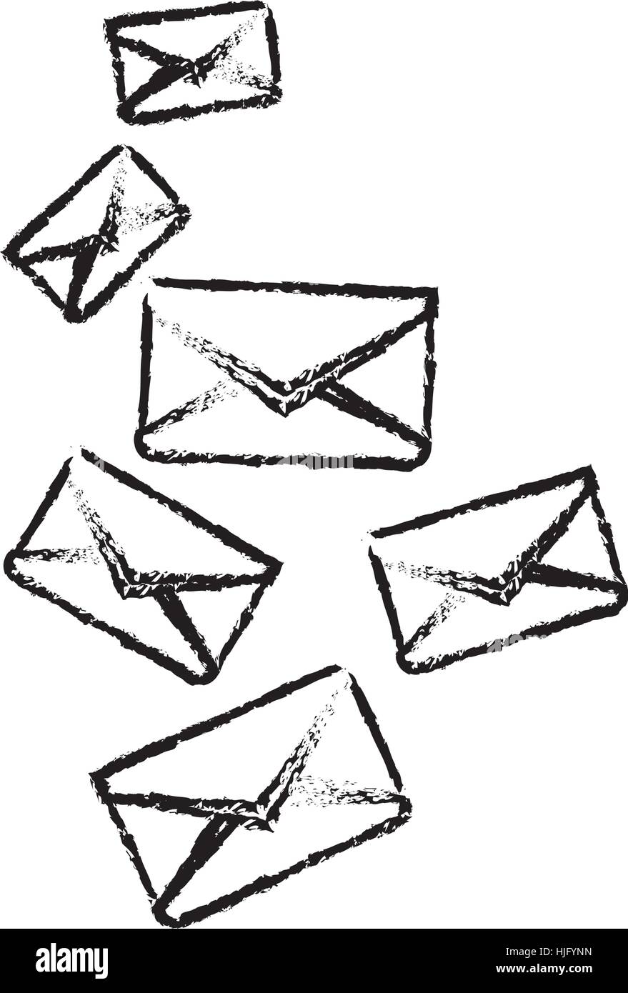 message envelope mail icon image sketch line vector illustration design ...