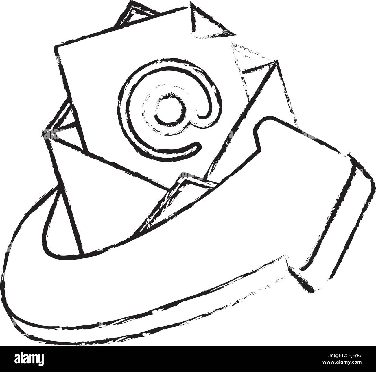 email related icons image sketch style vector illustration design Stock ...