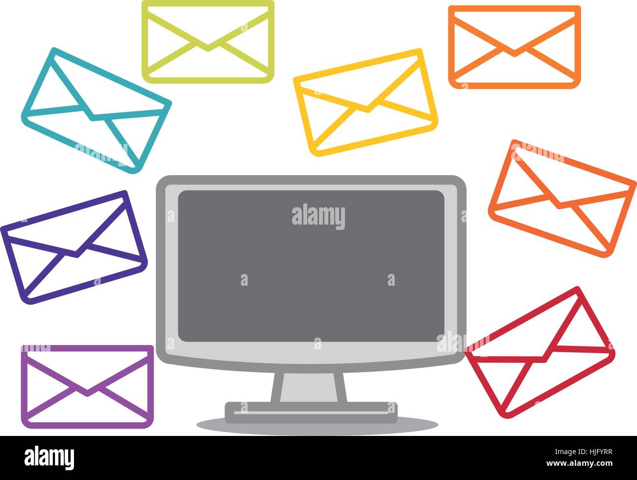 email related icons image full color vector illustration design Stock ...