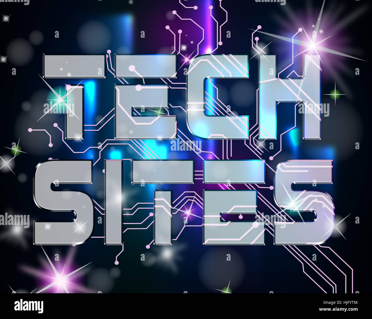 Tech Sites Tablet Showing Technology Websites 3d Illustration Stock ...